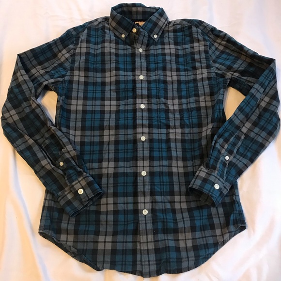Merona | Shirts | Merona Buttondown Gray And Blue Plaid Shirt | Poshmark